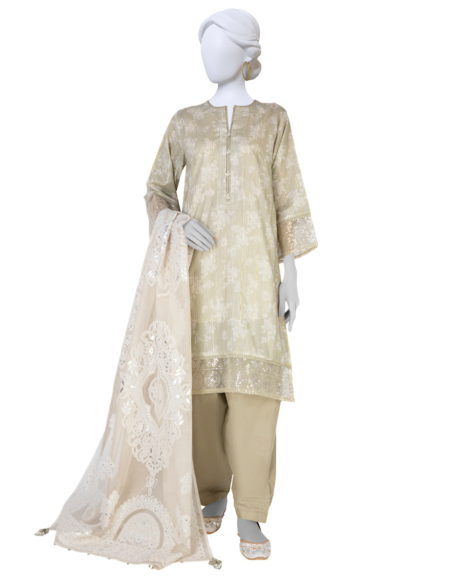 SAGE GREEN 3PC STITCHED | JLAWN-S-US-23-414/S NAZM E ZARI-1 – J. Junaid ...