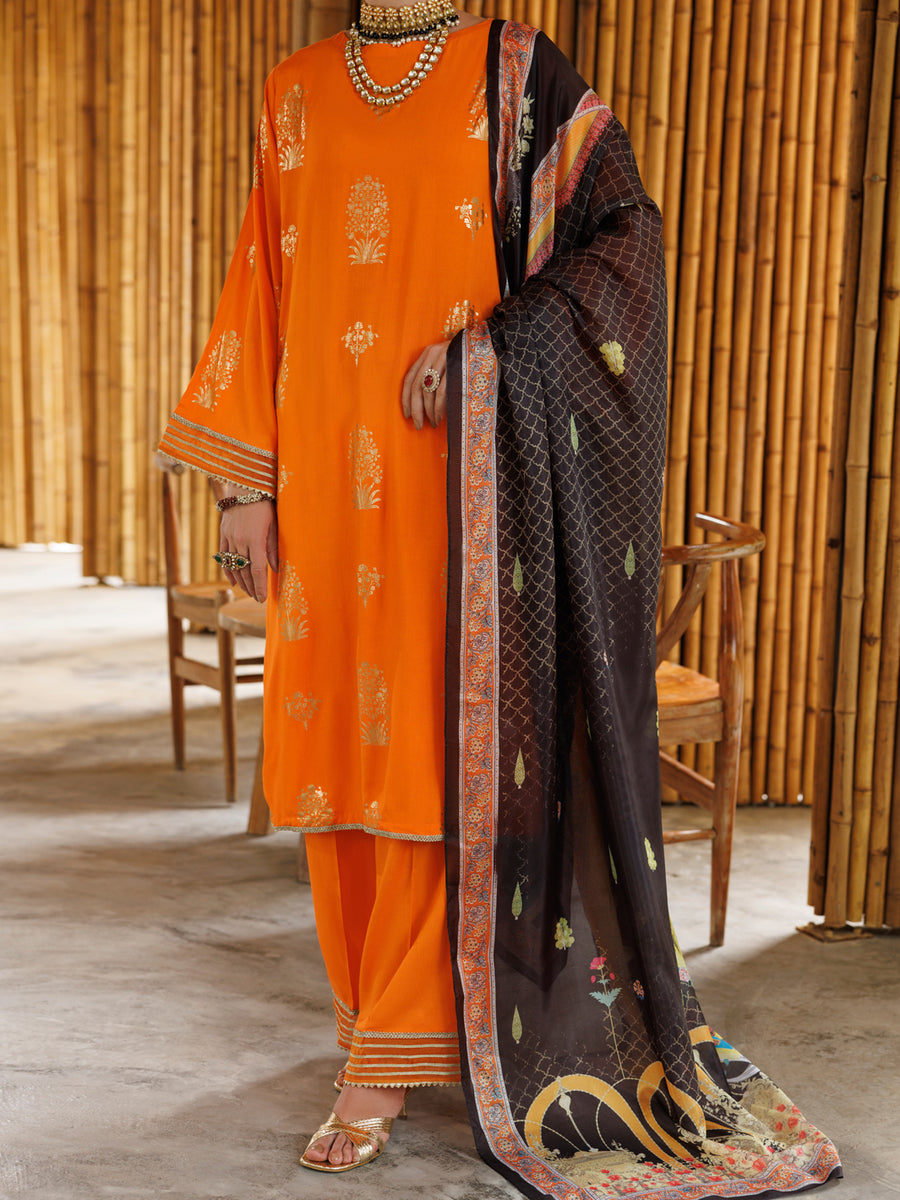 ORANGE VISCOSE 3PC STITCHED | ALP-3PS-2041/S FB-2041A – J. Junaid ...
