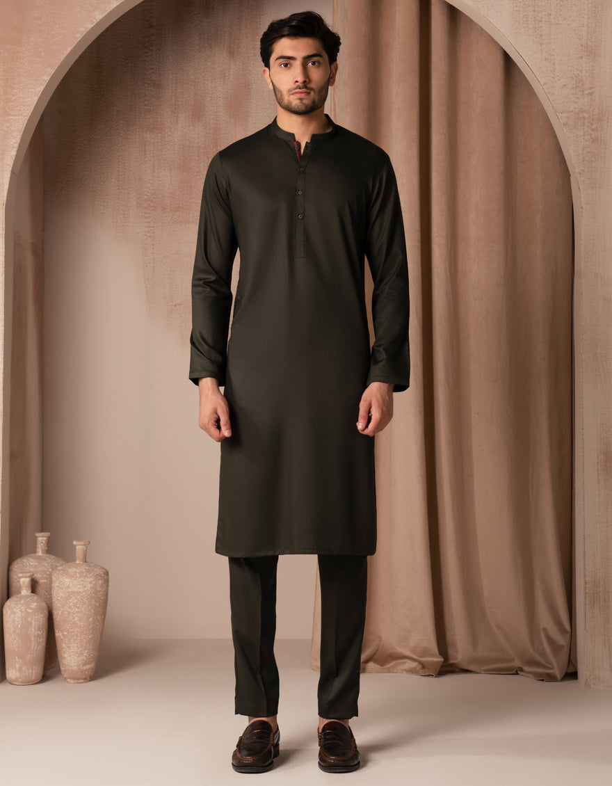 DARK GREEN BLENDED KURTA TROUSERS | JJKP-A-33526/S25/JJ8812-CL – J ...