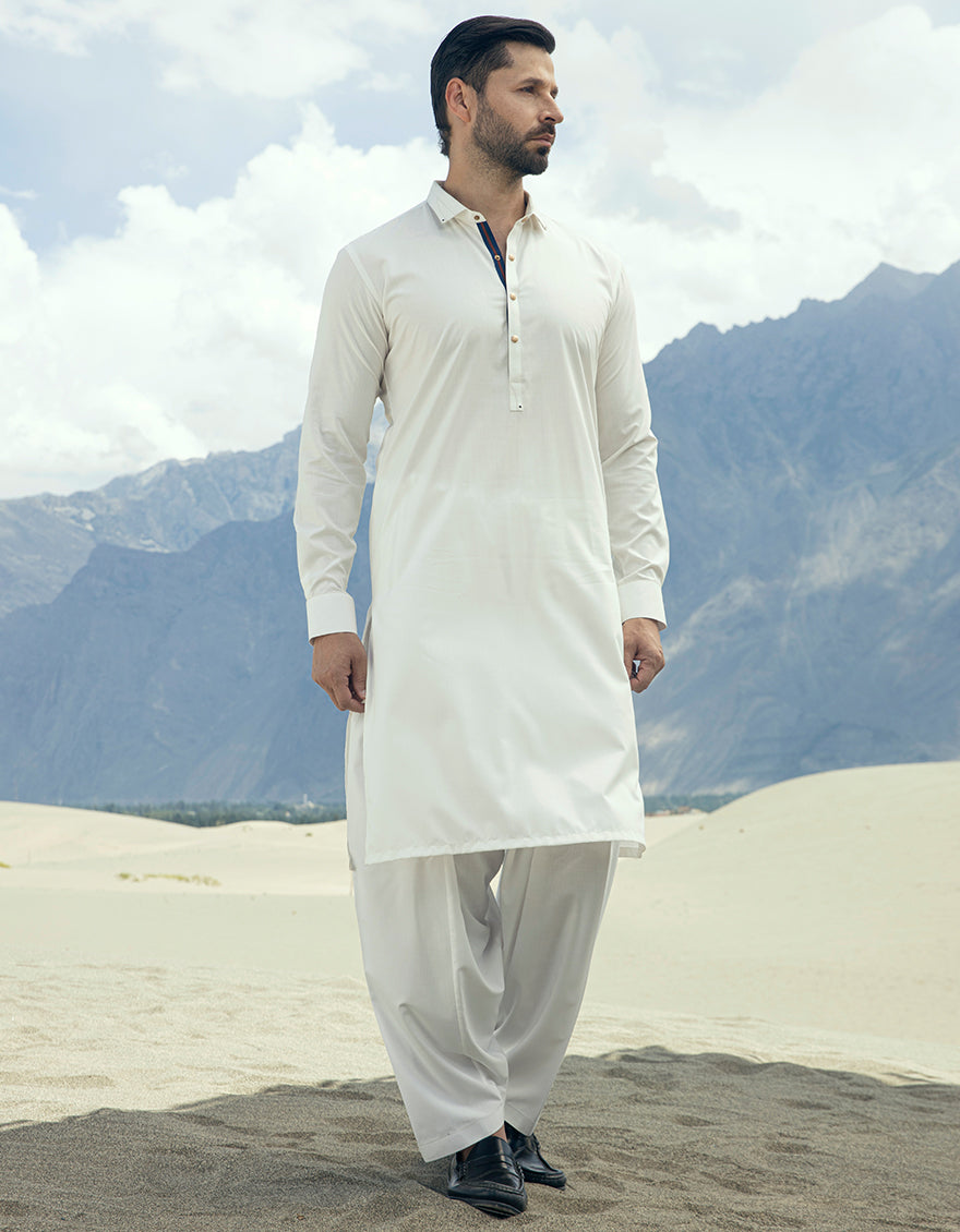 WHITE BLENDED KAMEEZ SHALWAR | JJKS-US-45252/S23/JJ8836-SF – J. Junaid ...