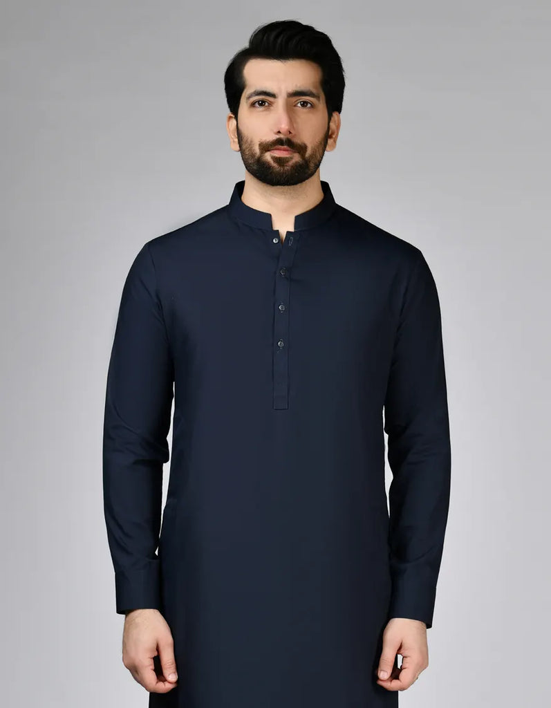 NAVY BLUE KURTA TROUSERS | JJKP-A-47505-AP/S25/JJ9772-PN – J. Junaid ...