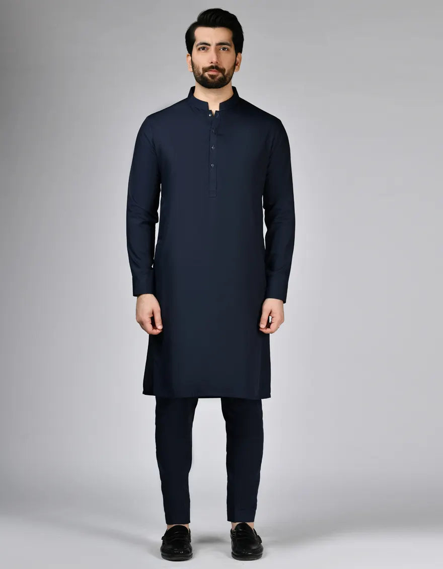 NAVY BLUE KURTA TROUSERS | JJKP-A-47505-AP/S25/JJ9772-PN – J. Junaid ...